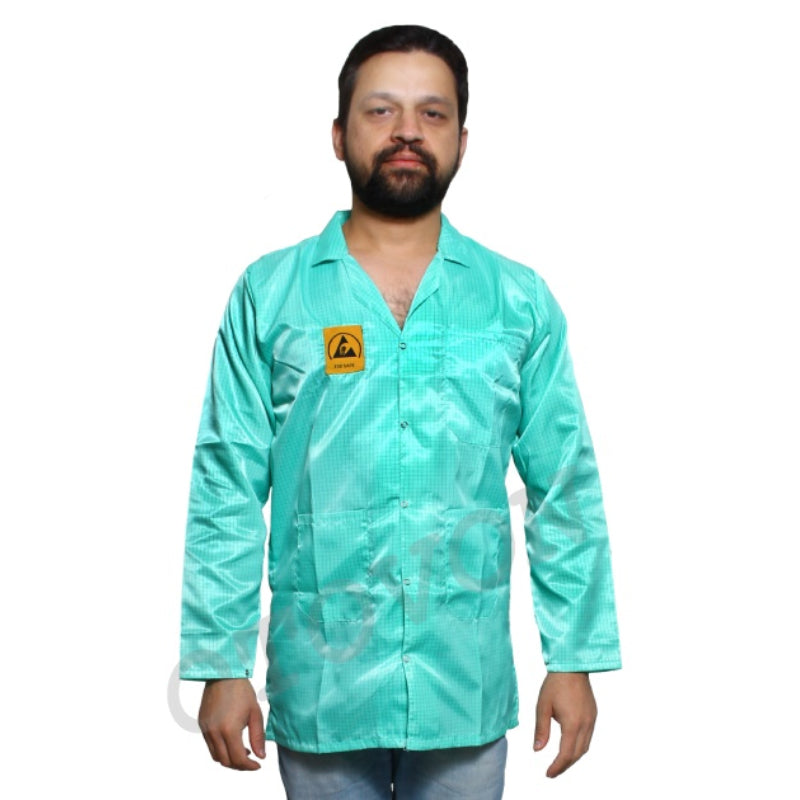 Unisex ESD Apron / Anti-Static Lab Coat - Green